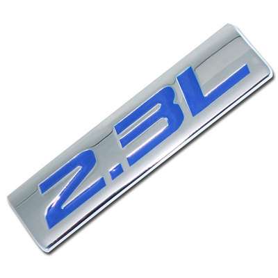 CHROME/BLUE METAL 2.3L ENGINE RACE MOTOR SWAP EMBLEM BADGE FOR TRUNK ...