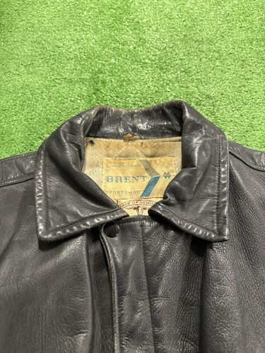 Vintage 50s 60s 70s Brent Steerhide Leather Flight Bomber Jacket ...