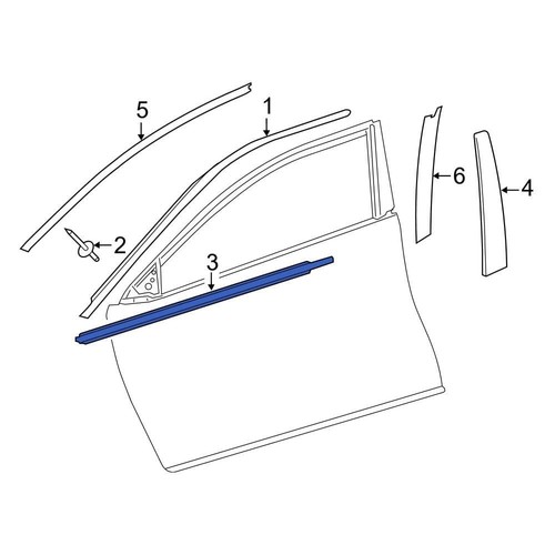 For Toyota Camry 2015-2017 Toyota 7571006180 Front Right Door Belt ...