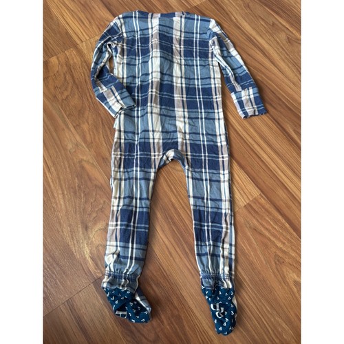 Posh Peanut Baby Plaid Footed Sleeper Pajamas One Piece 6-9 Months Blue ...