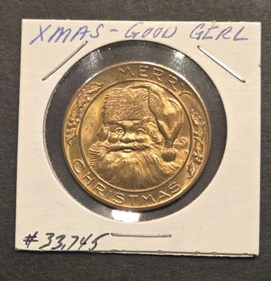Antique Santa Claus Merry Christmas For A Good Little Girl Token | eBay