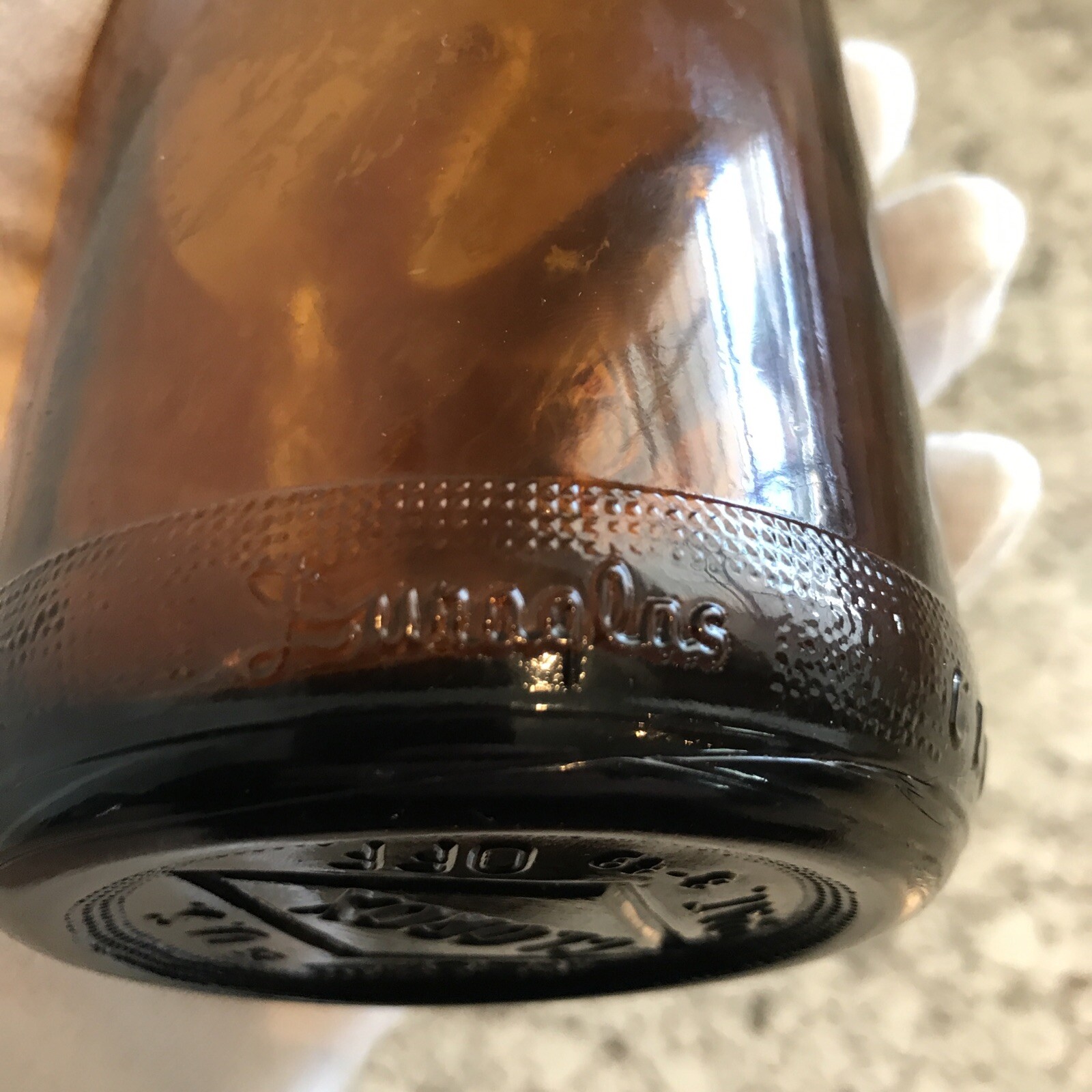 VTG Clorox 32oz Amber Brown Glass Duraglas Bottle Embossed Decor w ...