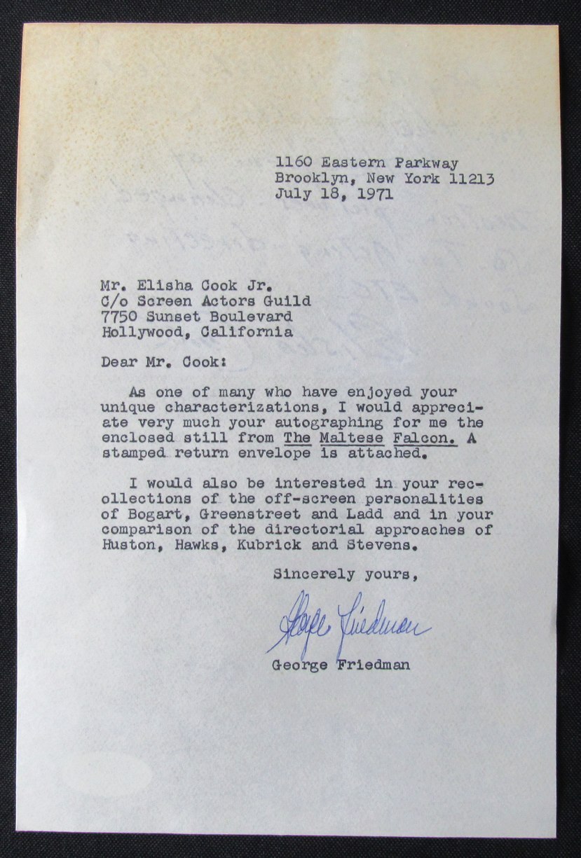 George Friedman Author Autographed 1971 TLS Typed Letter Signed PSA/DNA ...