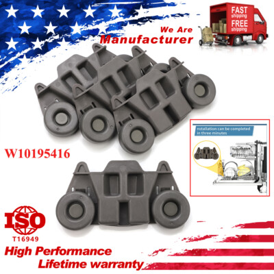 W10195416 Dishwasher Wheels Lower Rack for Kitchen Aid Kenmore Maytag ...