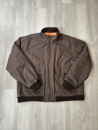 ORVIS Bomber Flight A2 Brown Waxed cotton Quilted Lined Jacket Coat Men ...