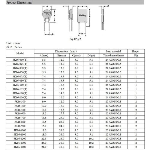 5Pcs New JinKe Polymer PPTC PTC DIP Resettable Fuse 16V 1.85A JK16-185T ...