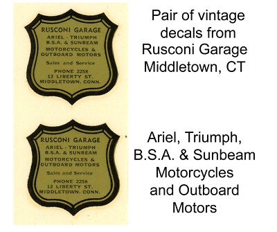 Vintage Pair of Original Motorcycle Decals – Ariel, Triumph, B.S.A ...