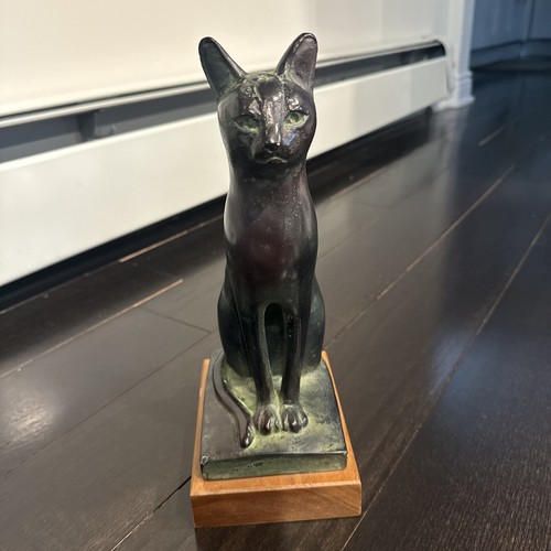 Vintage MCM 1965 Austin Productions Egyptian Bastet Black Cat 12" Art ...