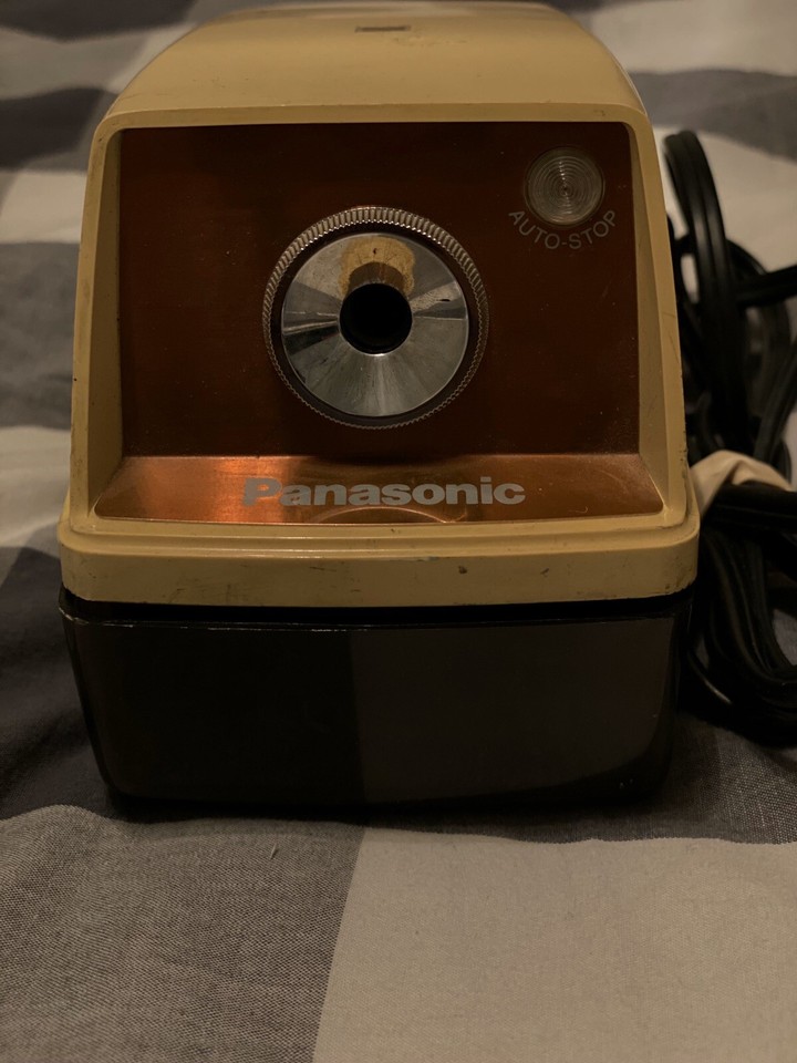 Vtg Panasonic Electric Pencil Sharpener ivory/brown WORKS PERFECT | eBay