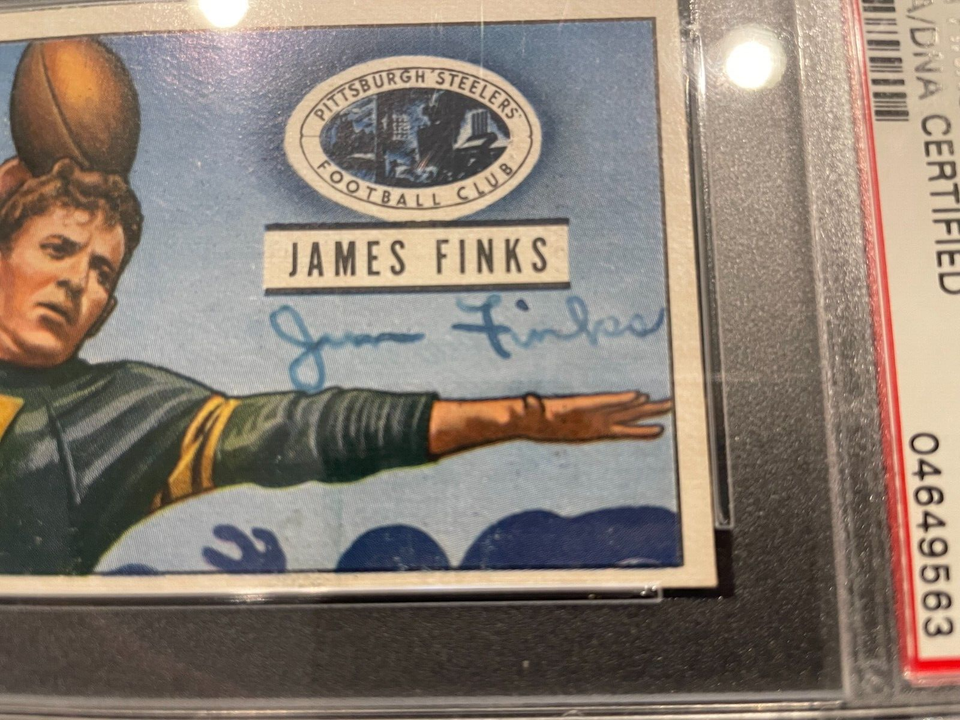 Jim Finks signed 1951 Bowman 2nd year card Steeler Football Hall of ...