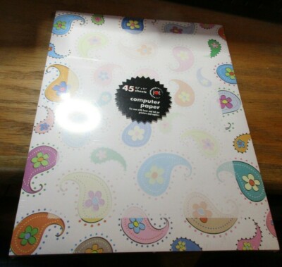 Jot Designer Letter Size Computer Paper - 45 sheets 8.5" x 11" Paisley ...