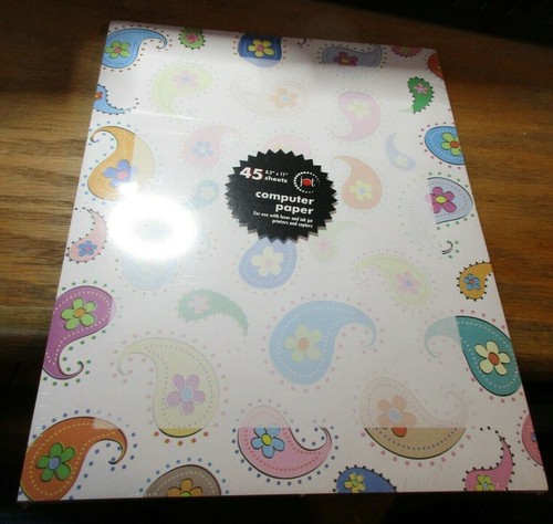 Jot Designer Letter Size Computer Paper - 45 sheets 8.5" x 11" Paisley ...