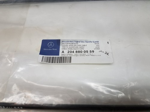 NEW GENUINE MERCEDES BENZ ENGINE HOOD RELEASE CABLE OEM PART # A ...