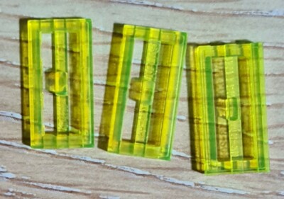 3x GENUINE LEGO trans yellow grille grate open barred tile plate (1×2 ...