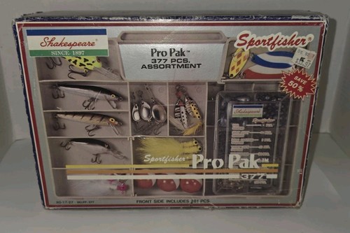 SHAKESPEARE PRO PAK 377 DUAL SIDE FISHING TACKLE BOX & SUPPLIES Pan ...