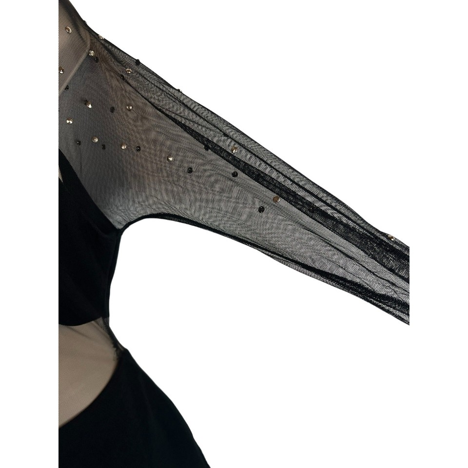 Susan Roselli Vijack Black Illusion Sheer Dress Studded Goth Vamp Punk ...