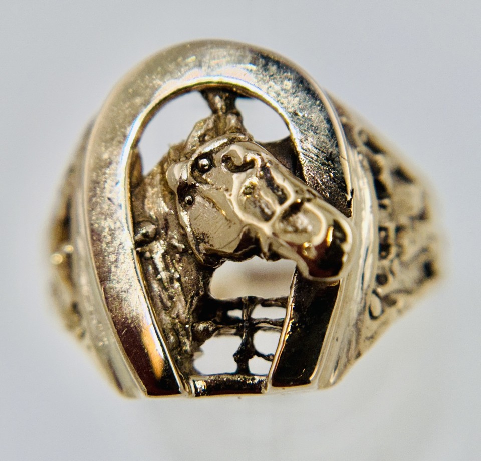 Vintage 14K solid Gold Horseshoe Ring Size8 Circa 1970 7.72g approximately | eBay