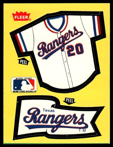 1985 Fleer #NNO Texas Rangers Jersey Team Stickers Large Print | eBay