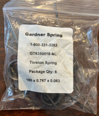 Gardner Spring Torsion Spring 180 x .767 x .063 #GT6350018-ML (PACK OF ...