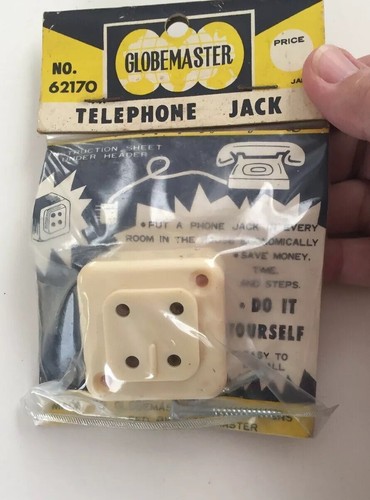 Vintage Globemaster 4 Prong Telephone Jack No. 62170 Adapter Converter ...
