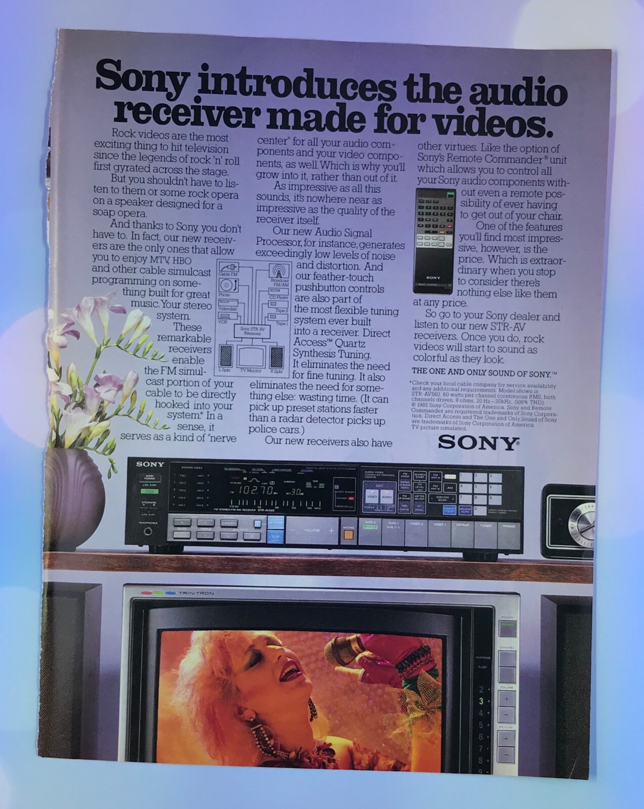 1980s magazine ad SONY receiver Hi-Fi stereo audio component music ...
