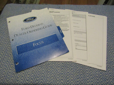 2001 FORD FOCUS DEALER ALBUM SALESMANS ORDER GUIDE BROCHURE SHEETS SET ...