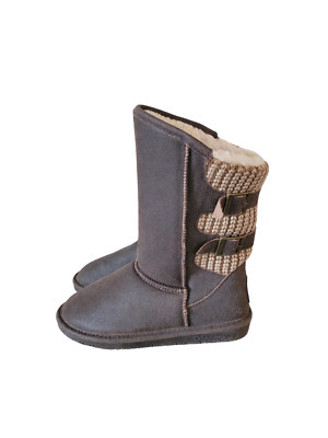 BearPaw Boshie Brown Suede Leather Snow Winter Boots Shoes Size 7 | eBay