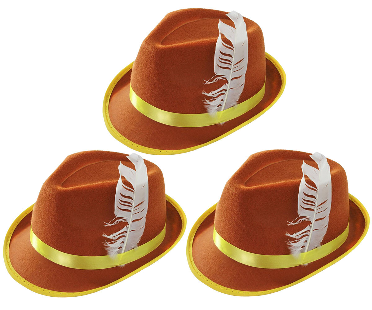 BROWN BAVARIAN HAT OKTOBERFEST GERMAN FESTIVAL CAP FANCY DRESS ...