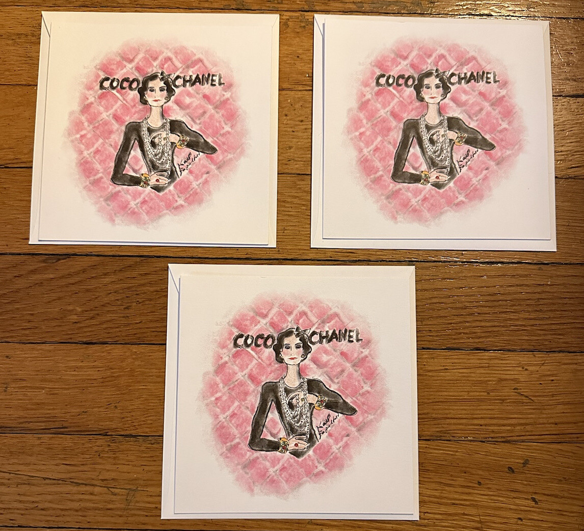 CHANEL 100% Authentic Karl Lagerfeld Coco CHANEL (3)Notecards/(3 ...