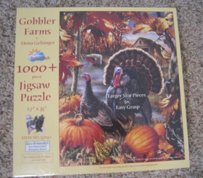 GOBBLER FARMS Sunsout 1000 Piece Jigsaw Puzzle (Large Pieces) New ...