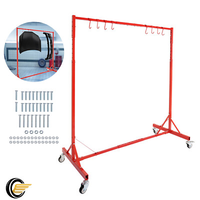 5-7ft Red Painting Rack Adjustable Paint Hanger 8 Hooks Auto Body ...