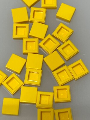 1x1 Lego Yellow Flat Tiles 1 x 1 Square Smooth Building Lot of 25 #3070 ...