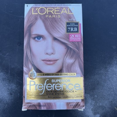 Loreal, Superior Preference, Hair Color, 7RB, Dark Rose Blonde, - NEW ...