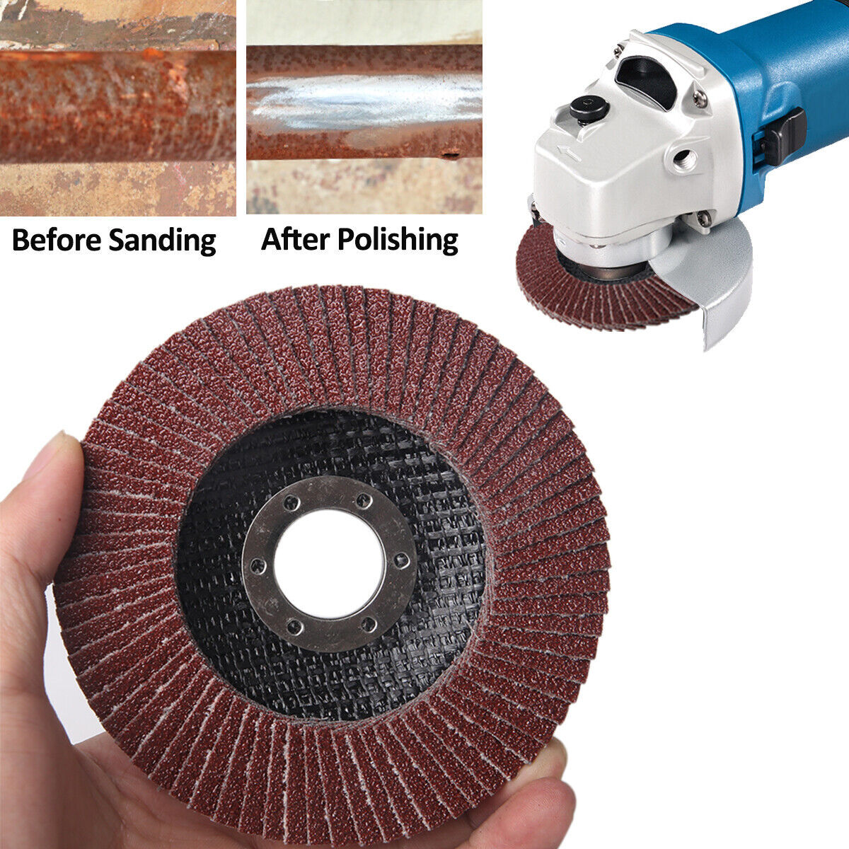 15PCS NEW FLAP GRINDING SANDING DISCS 115mm 4.5" 40 60 80 GRIT ANGLE ...