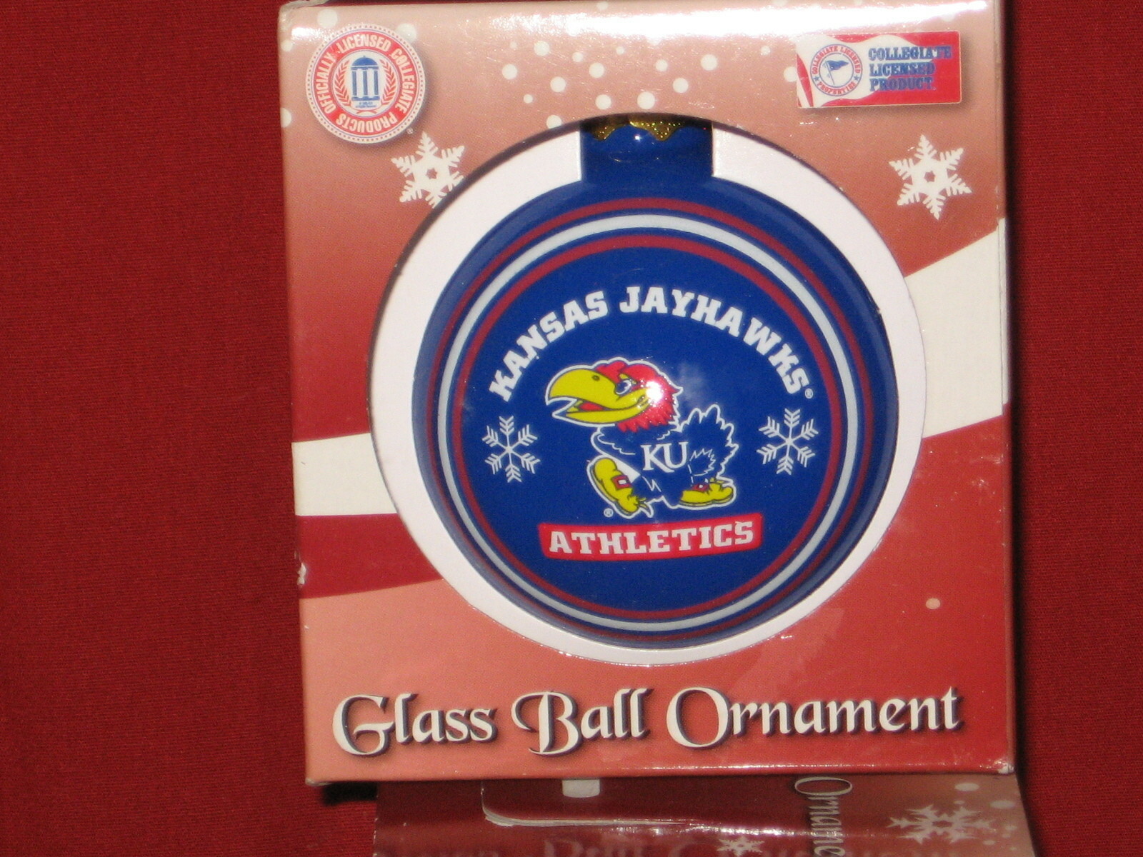 Kansas Jayhawks Blue 3 inch glass ball Team Logo Holiday Ornament NIB ...