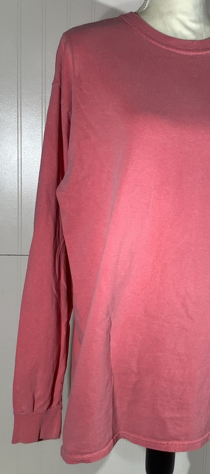 COMFORT COLORS Lt Orange/Coral LS T Shirt Large Texas Tech Salmon | eBay