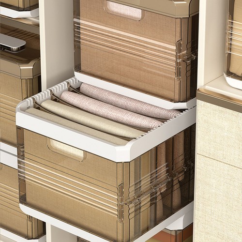 (with Lid 7 Grids) Organizer Space Saving Stackable PP Sliding Rail | eBay