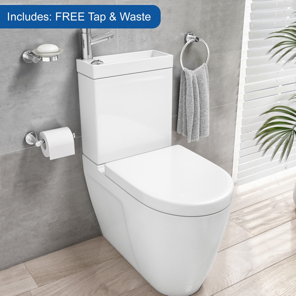 2 in 1 Close Coupled Toilet & Basin Combo Combination Unit with Sink on ...