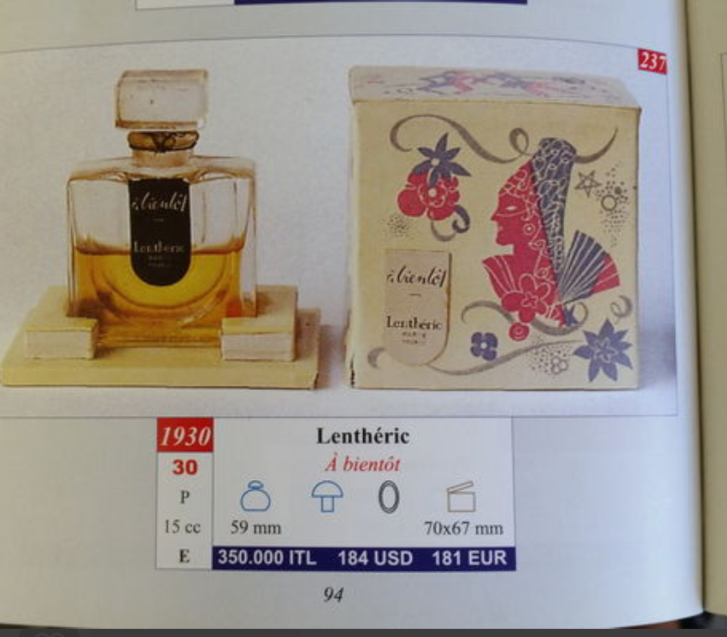 RARE OLD VINTAGE ANTIQUE LENTHERIC A BIENTOT PERFUME BOTTLE UNUSED BOX ...