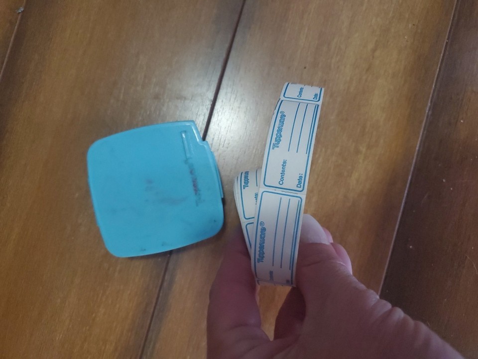 Vintage Tupperware Freezer Label Stickers Dispenser Aqua Blue with ...