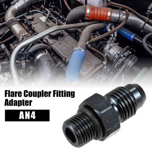 Black AN4 Male to M10x1.0mm Male Flare Union Coupler Fuel Oil Line Hose ...