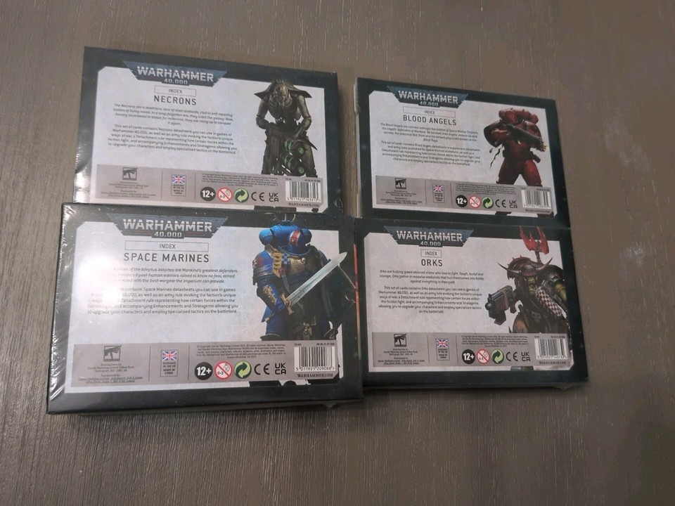 Games Workshop Space Marines +More Index Cards 10th Edition Sealed ...