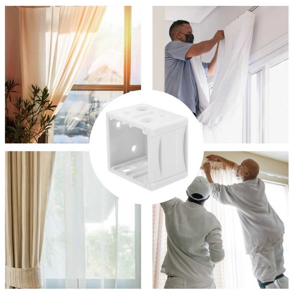 4 Pcs White Blind Support Brackets for Window Blinds Vertical Headrail ...