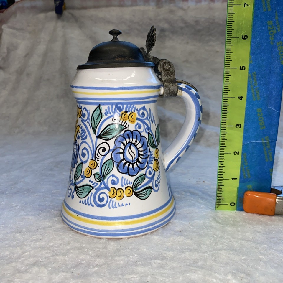hand painted german beer stein 7" Floral Design | eBay