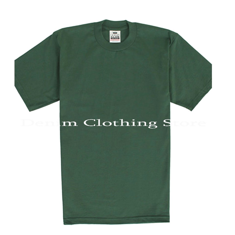 1 NEW PRO CLUB MEN'S BLANK HEAVY WEIGHT CREW NECK SHORT SLEEVE T-SHIRT ...