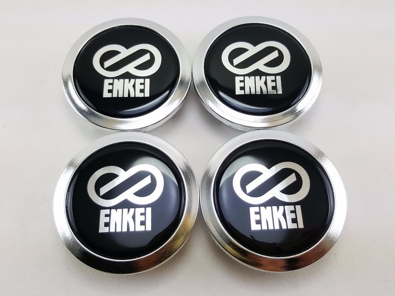 Enkei Silver Chrome 58mm Center Caps Hub for Car Racing Wheel Sport ...