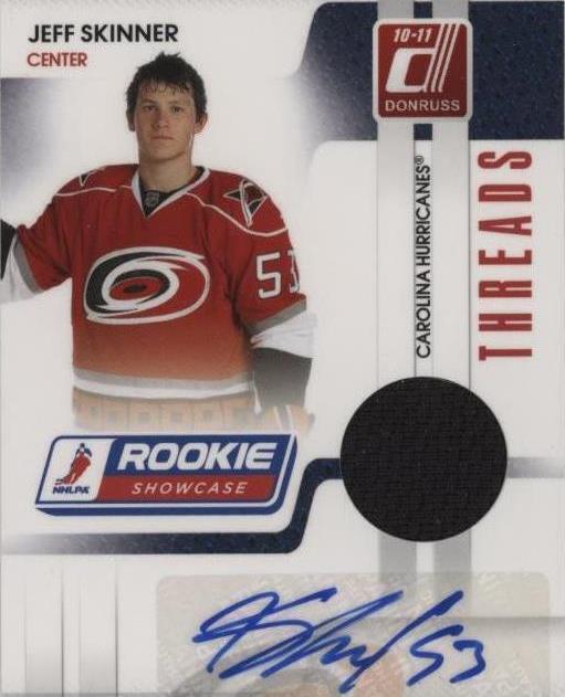 2010-11 Donruss - Rookie Showcase Threads Jeff Skinner #JS Autographs ...