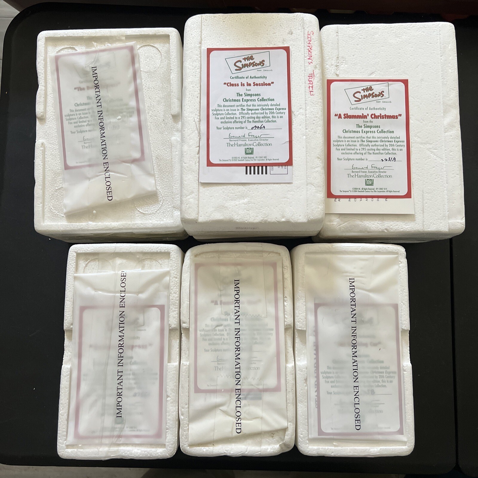 THE SIMPSONS HAMILTON Ornament Sculpture Collection Lot Of 6 Pieces ...