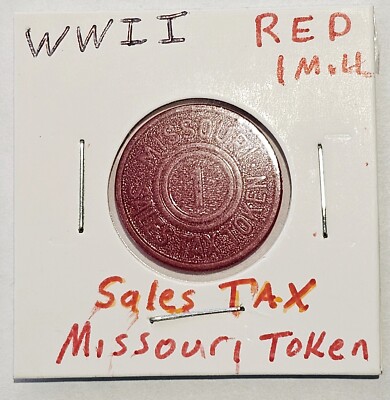Missouri Sales Tax Token, 1 Mill (1/10¢), RED Plastic Fractional Coin ...
