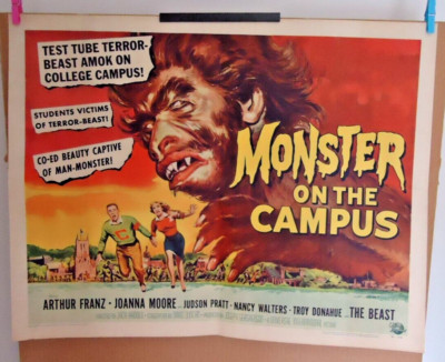 "Monster On The Campus" Science Fiction Horror Half Sheet Movie Poster ...
